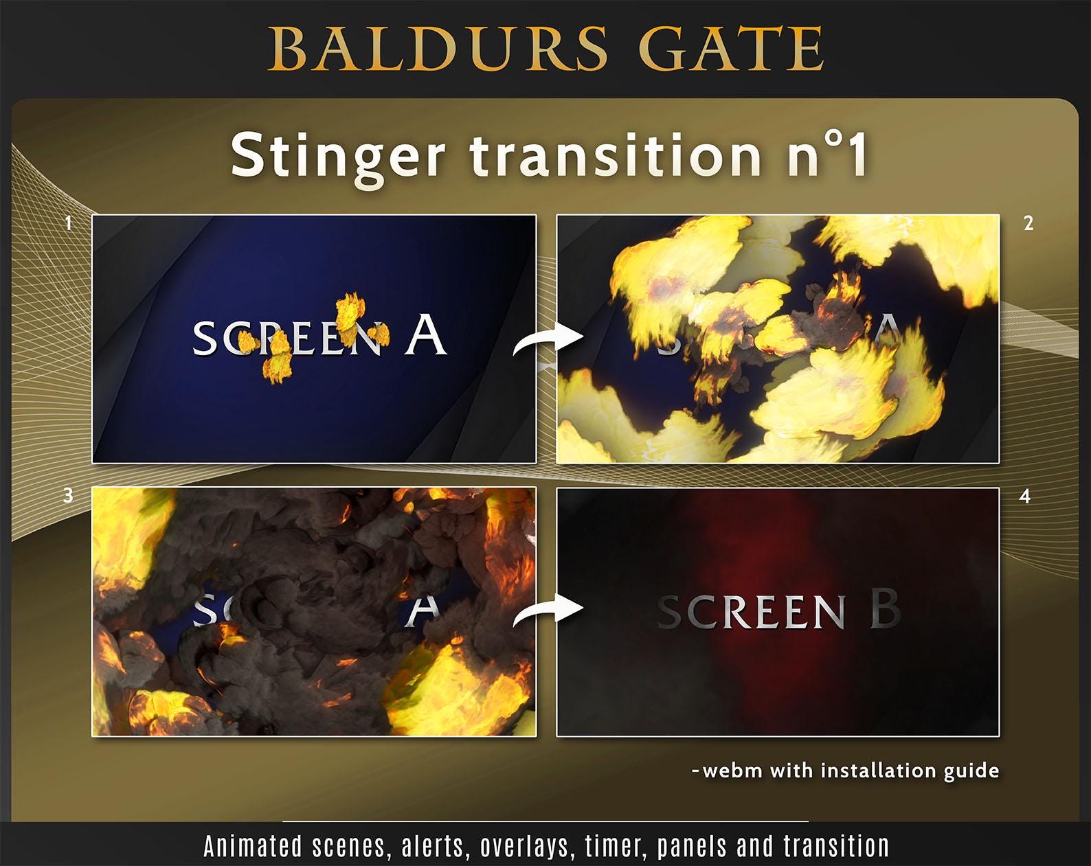 Stream Package of Baldur's Gate 3 Designed for Twitch, Stream Overlays ...