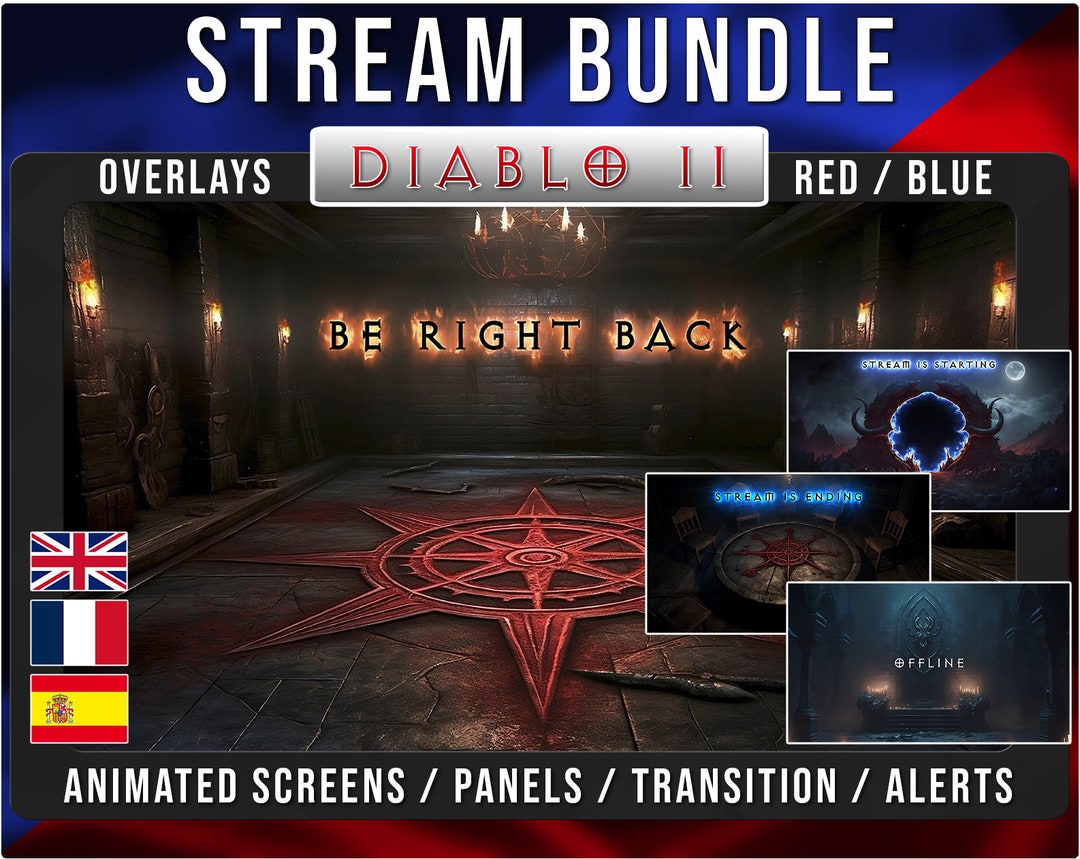 Stream Package Diablo 2, Twitch Overlays, Animated Screens, Twitch ...