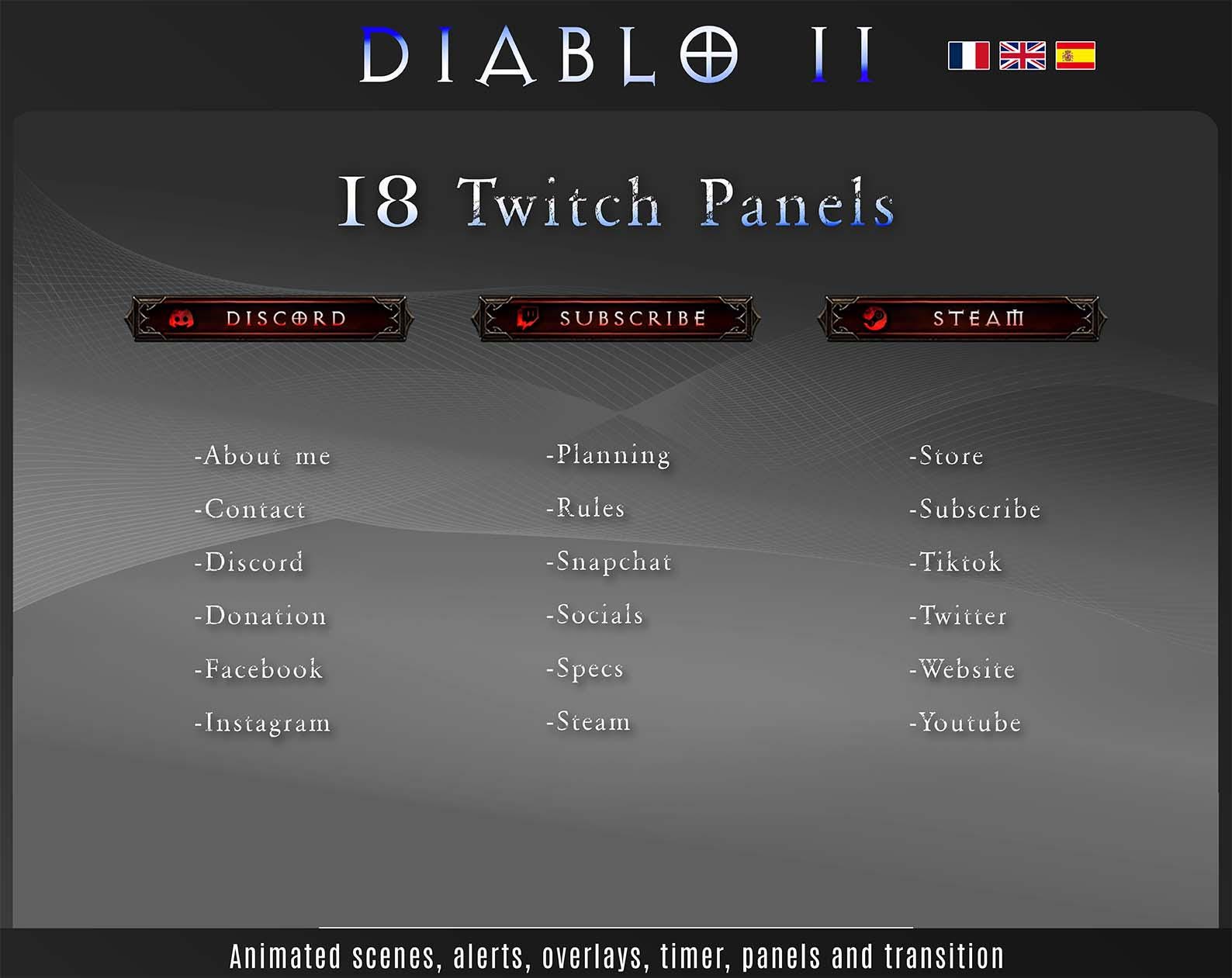Full Stream Pack : Inspired by Diablo 2, Stream Overlays Pack, Diablo ...