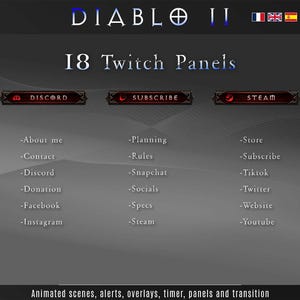 Full Stream Pack : Inspired by Diablo 2, Stream Overlays Pack, Diablo ...