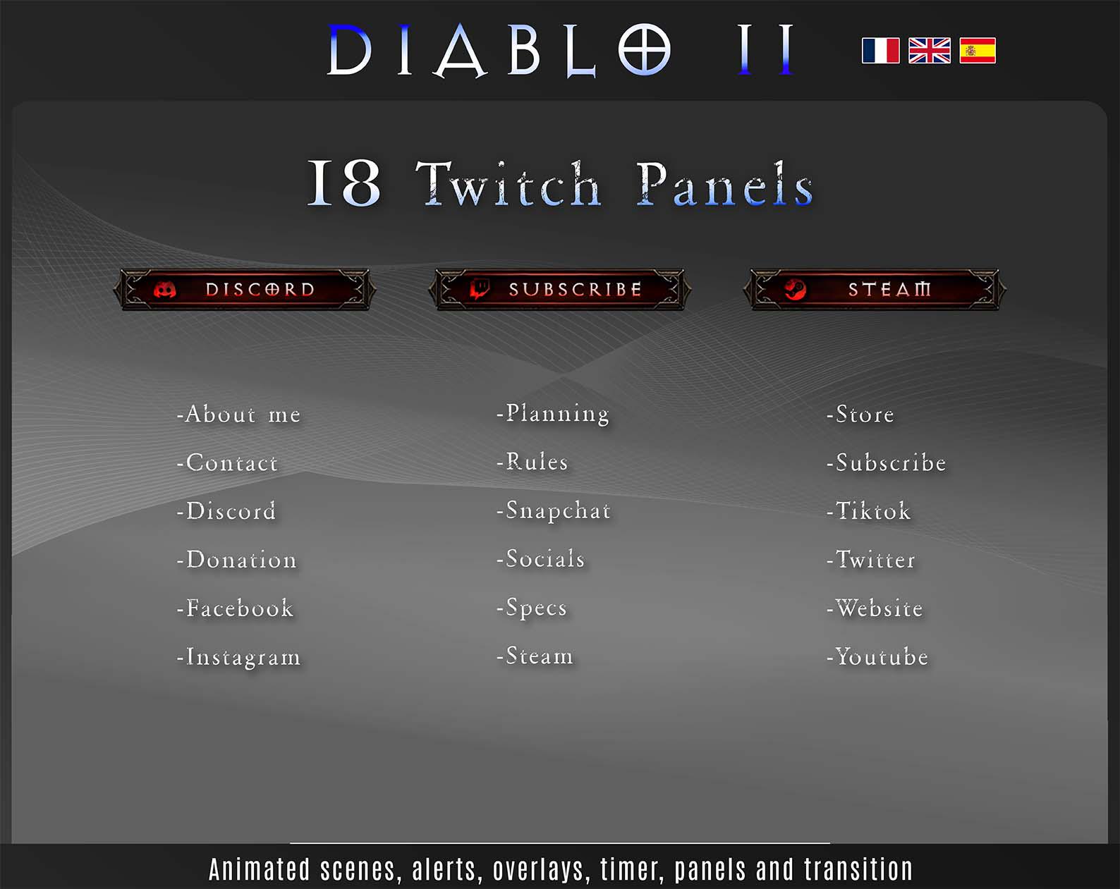 Full Stream Pack : Inspired by Diablo 2, Stream Overlays Pack, Diablo ...