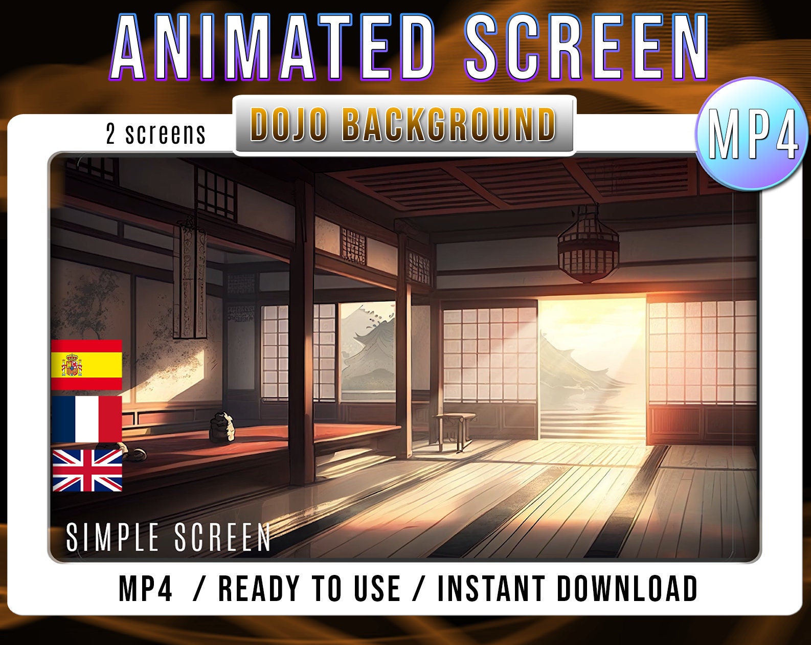 Chill Dojo Starting Soon Screen, Animated Twitch Overlay - Etsy