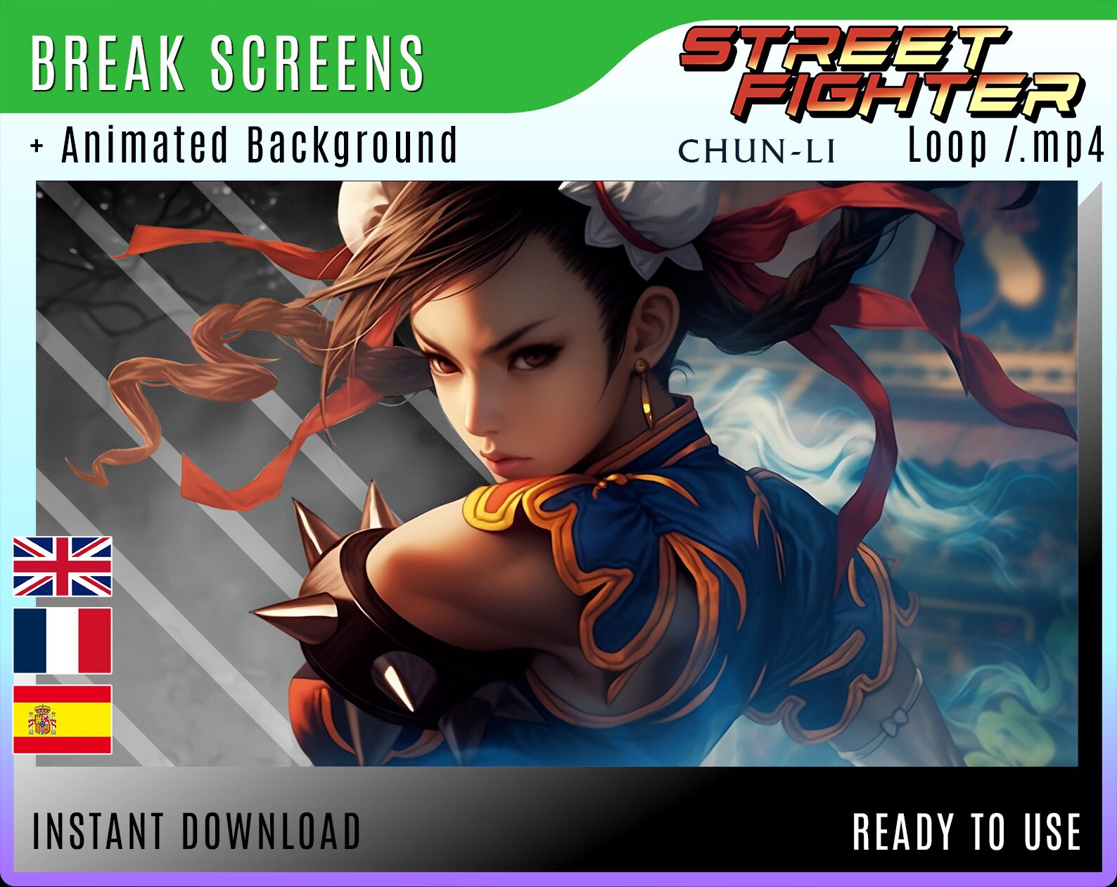 Be Right Back Street Fighter Chun-li Intermission Screens - Etsy