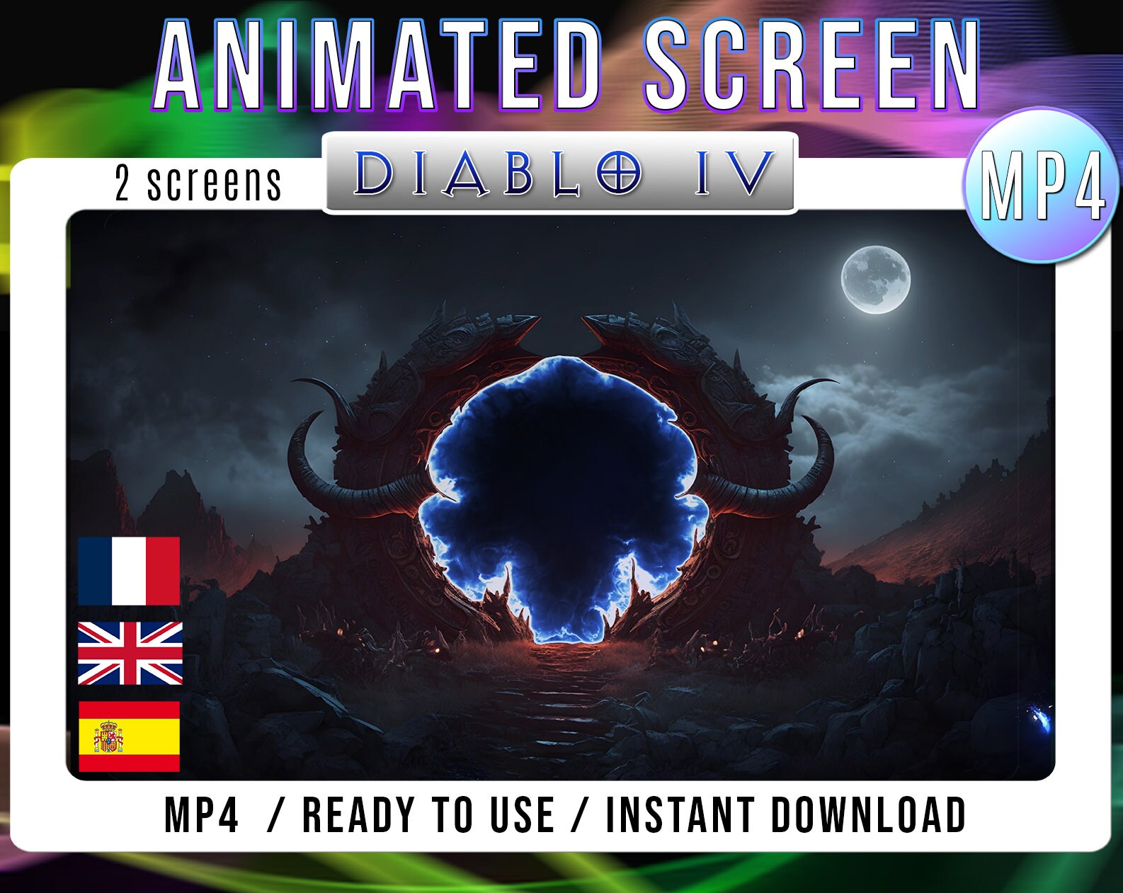 Diablo 4 Starting Soon Screen - Blue Portal Overlay for Twitch - Etsy