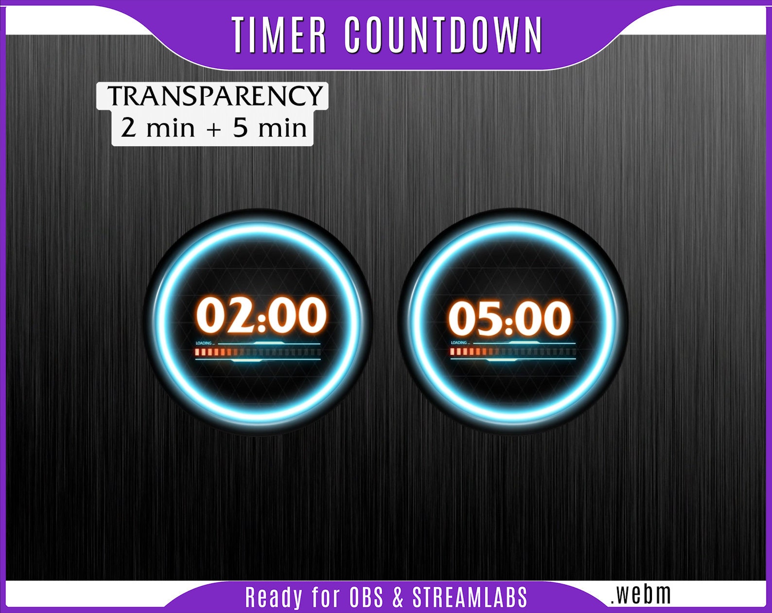 Cyberpunk Countdown : Orange Blue Neon Timer, Cyberpunk Timer Overlay ...