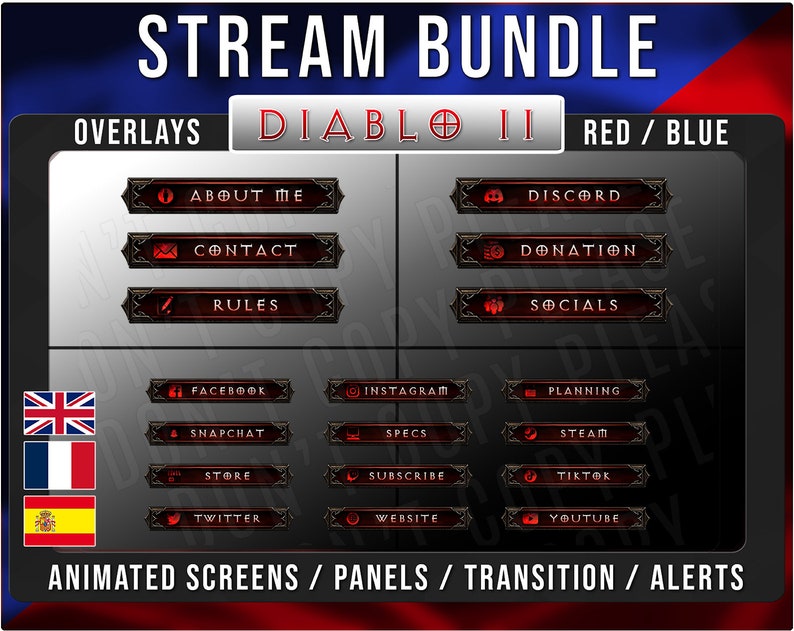 Stream Package Diablo 2, Twitch Overlays, Animated Screens, Twitch ...