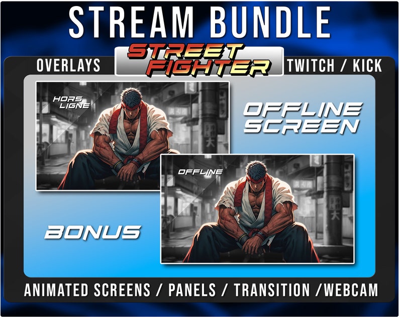 Complete Street Fighter Stream Package for Twitch Stream Overlays ...