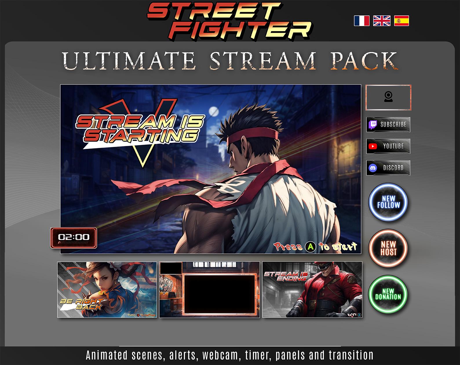 Complete Street Fighter Stream Package for Twitch, Full Stream Pack ...