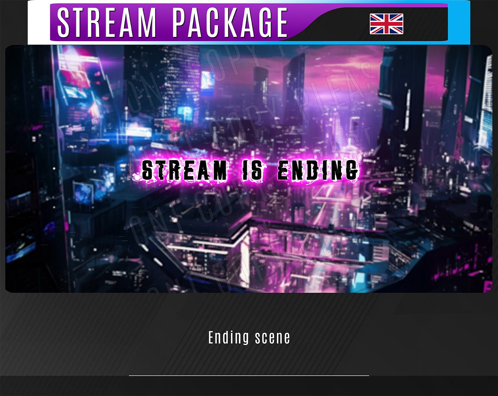 Complete Cyberpunk Stream Package for Twitch, Full Stream Pack, Purple ...