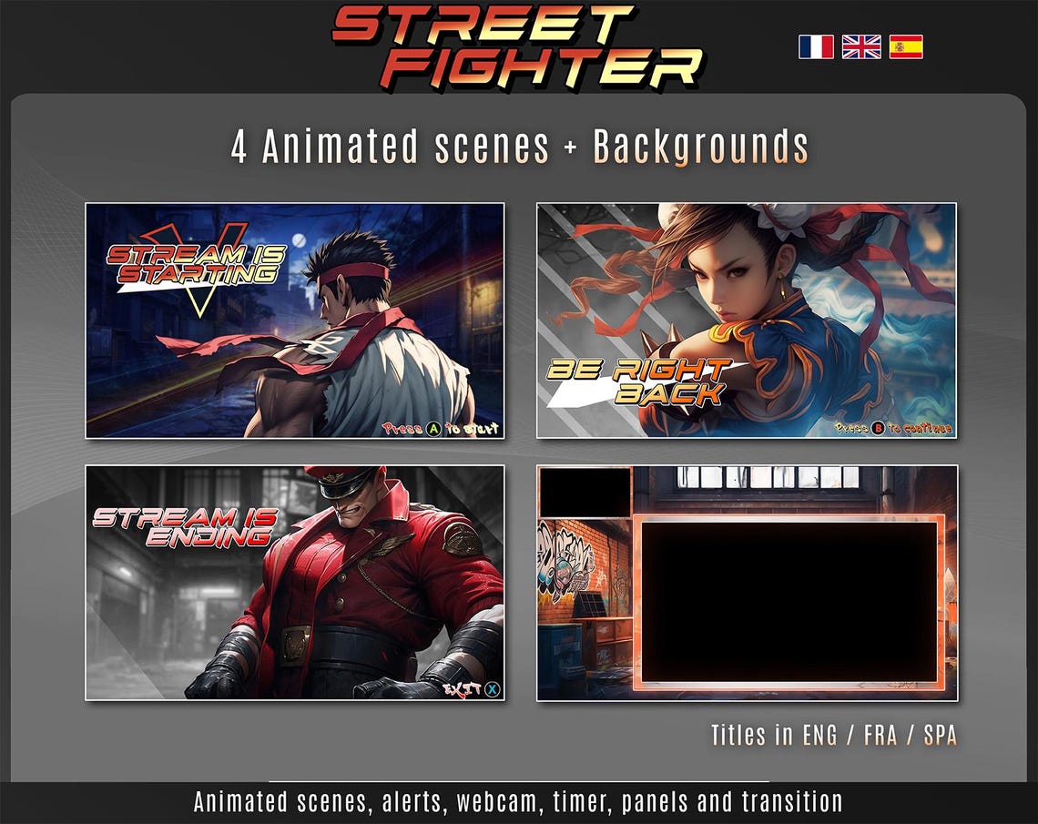 Complete Street Fighter Stream Package for Twitch, Full Stream Pack ...