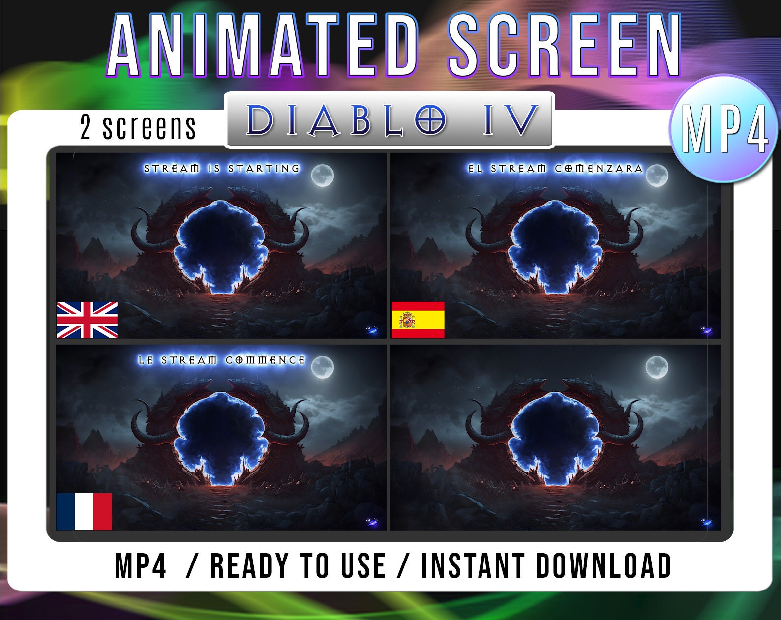 Diablo 4 Starting Soon Screen - Blue Portal Overlay for Twitch - Etsy
