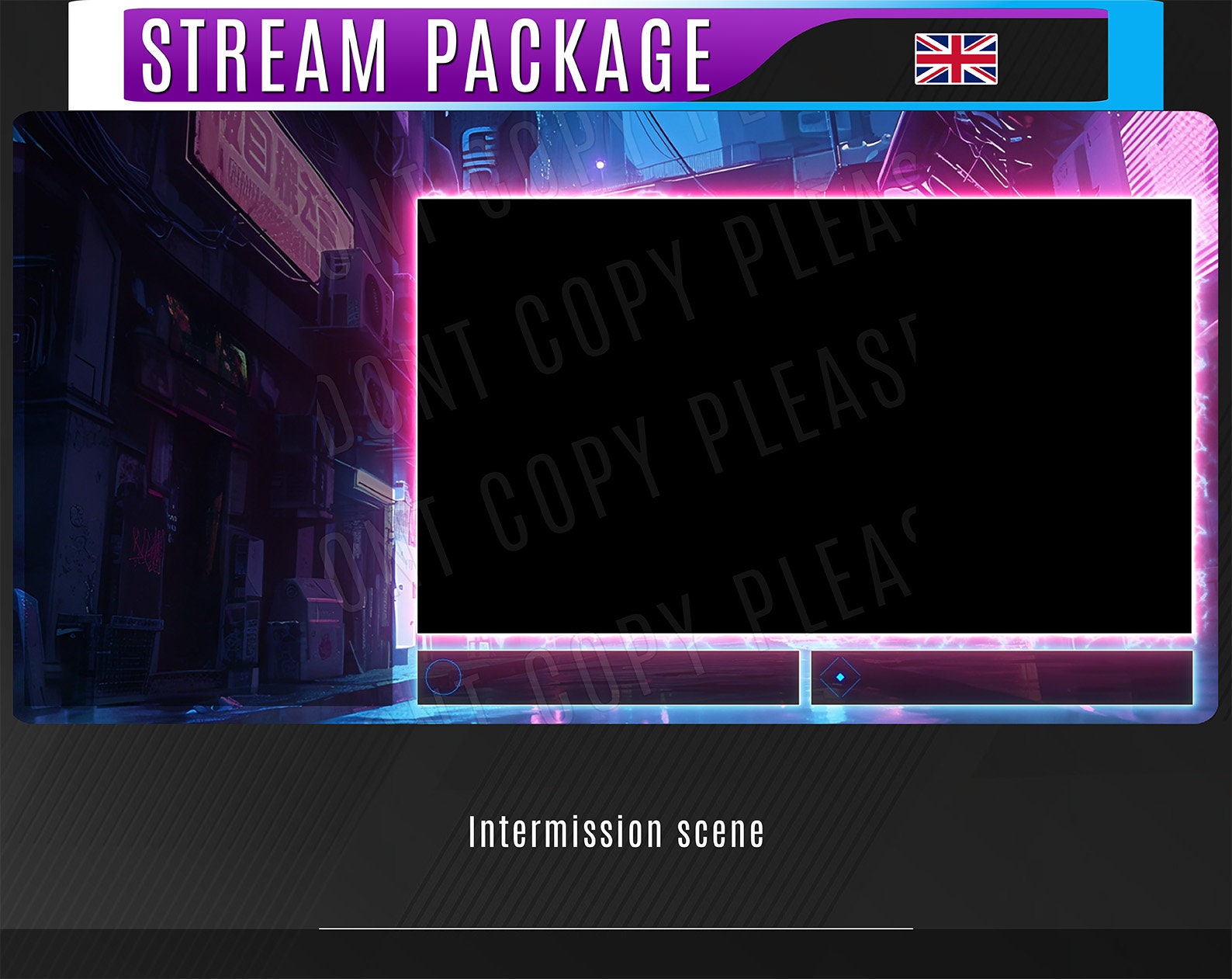 Complete Cyberpunk Stream Package for Twitch, Full Stream Pack, Purple ...