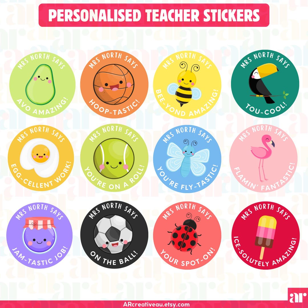 Personalised Teacher Stickers Personalised Teacher Merit Stickers ...