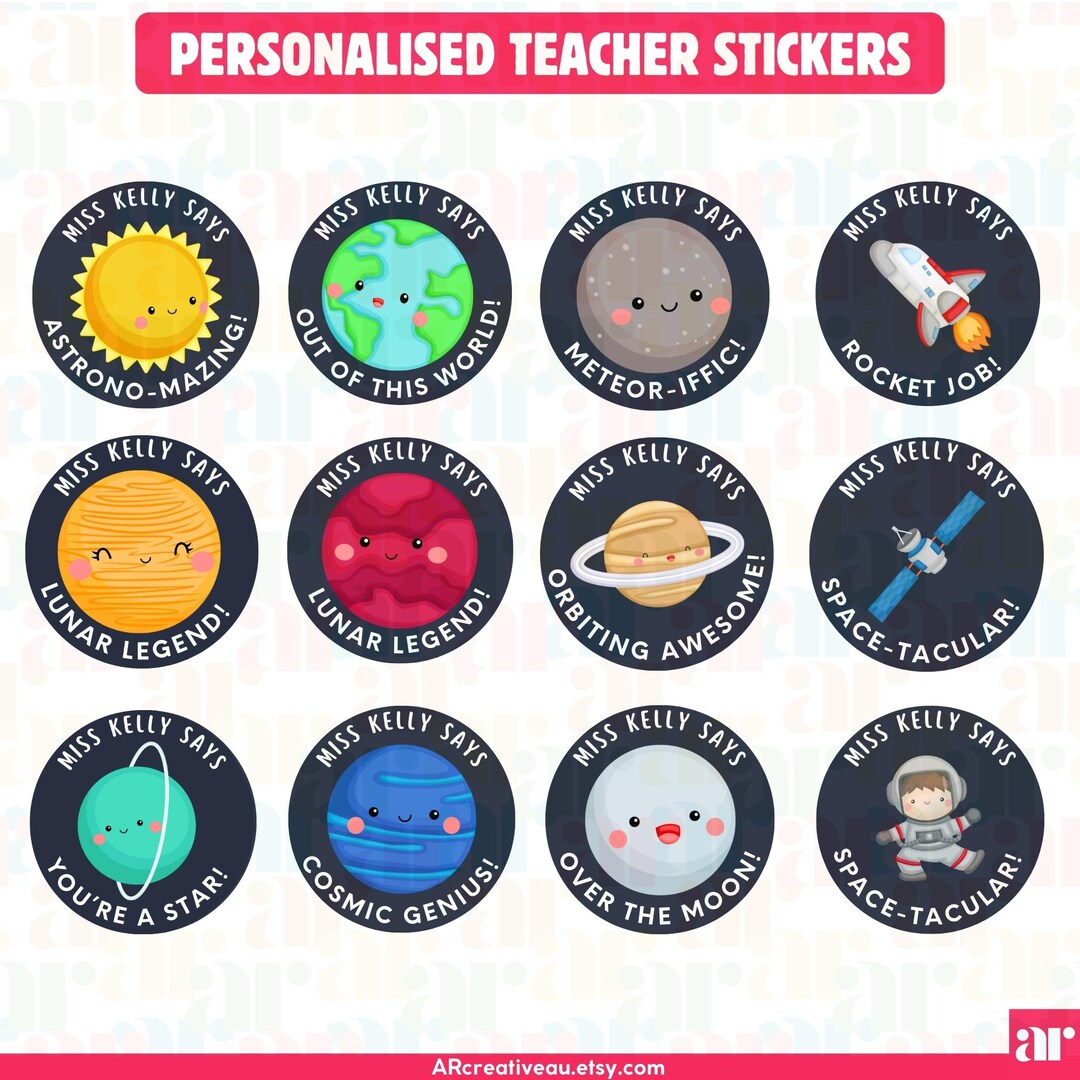 Personalised Teacher Stickers Personalised Teacher Reward Stickers ...