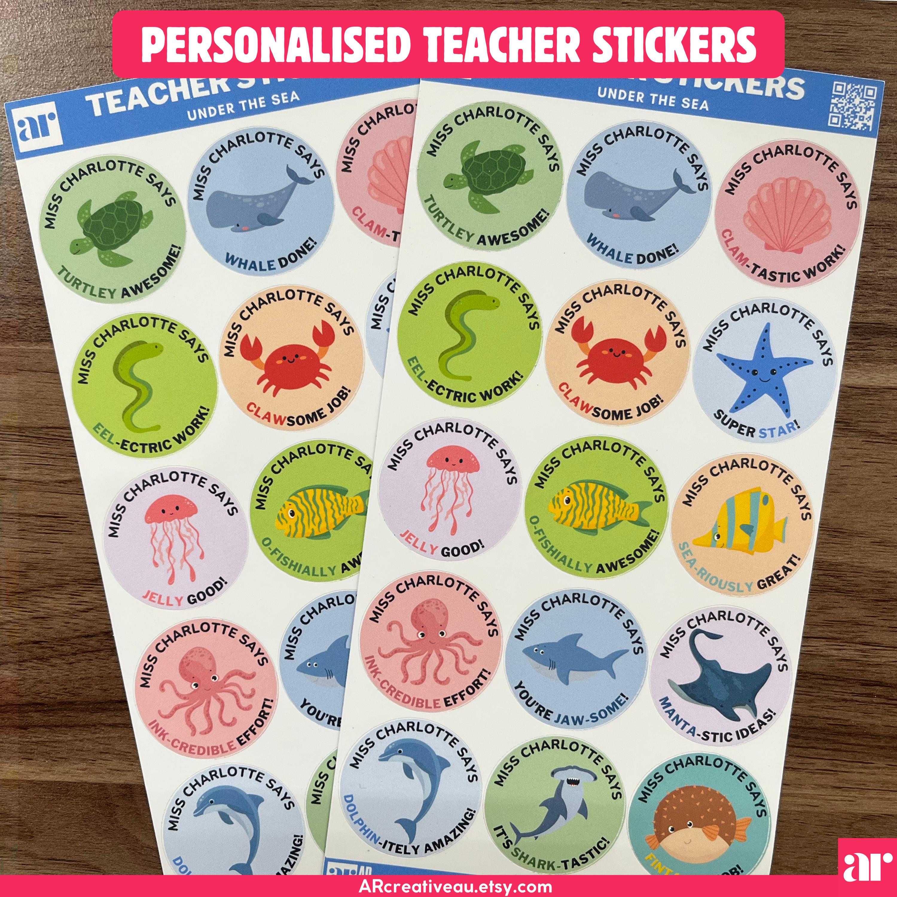 Personalised Teacher Stickers | Personalised Teacher Reward Stickers ...