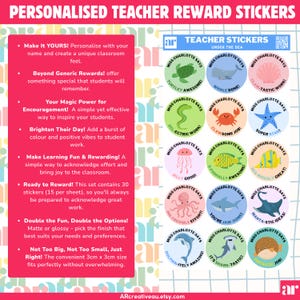 Personalised Teacher Stickers | Personalised Teacher Reward Stickers ...