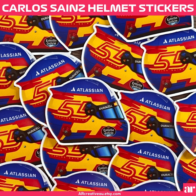 Carlos Sainz | Formula 1 Helmet Stickers | Formula 1 Sticker | F1 ...