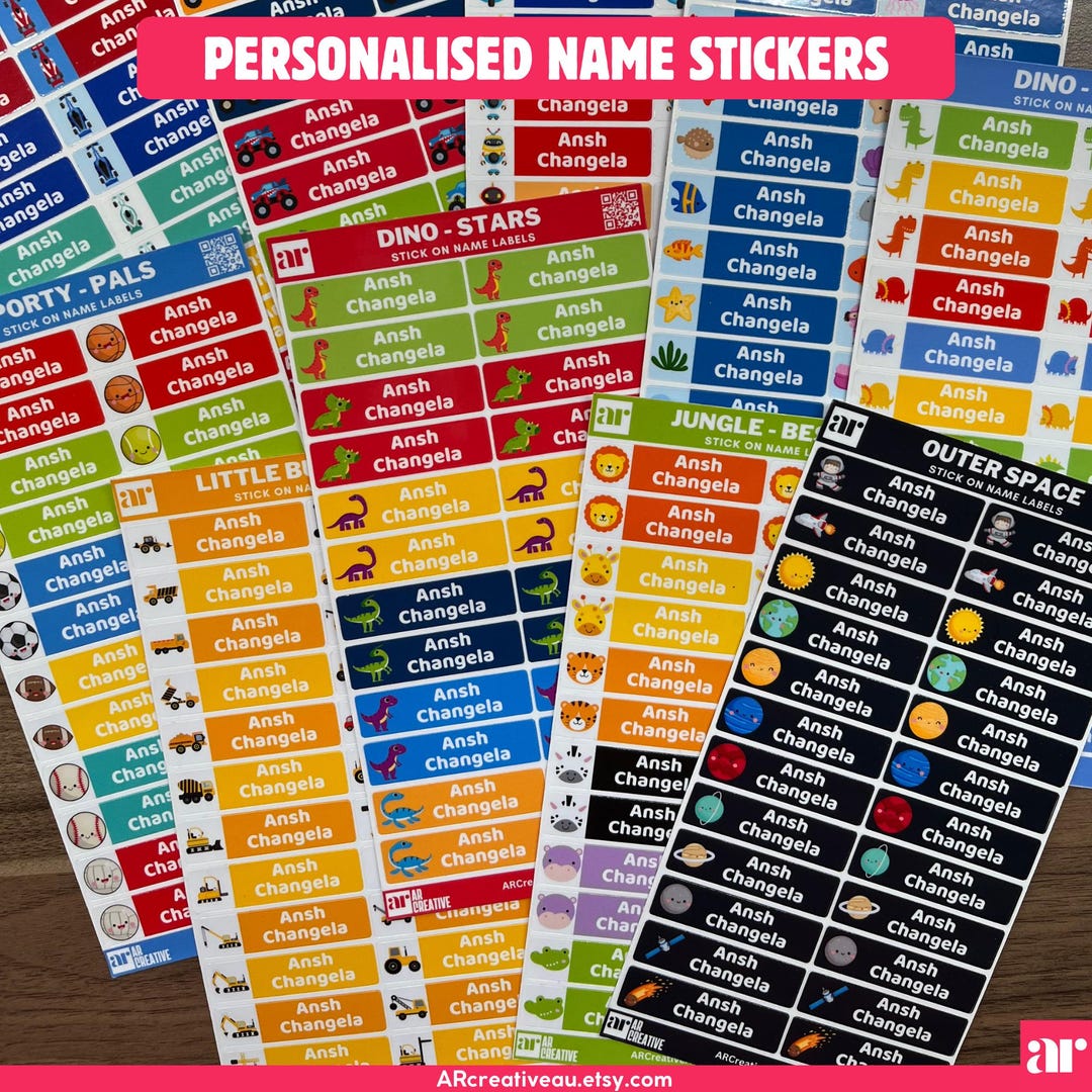 Kids Name Labels Custom Name Labels School Name Labels Day Care Labels ...