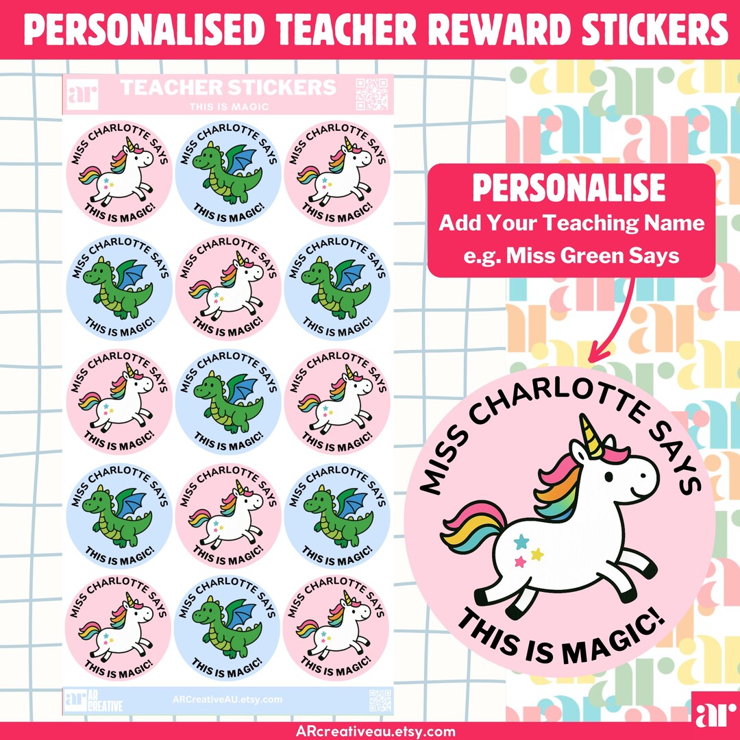 Personalised Teacher Stickers | Reward Sticker | Personalised Teacher ...