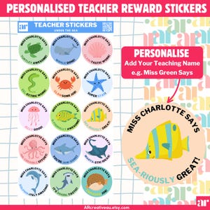 Personalised Teacher Stickers | Personalised Teacher Reward Stickers ...