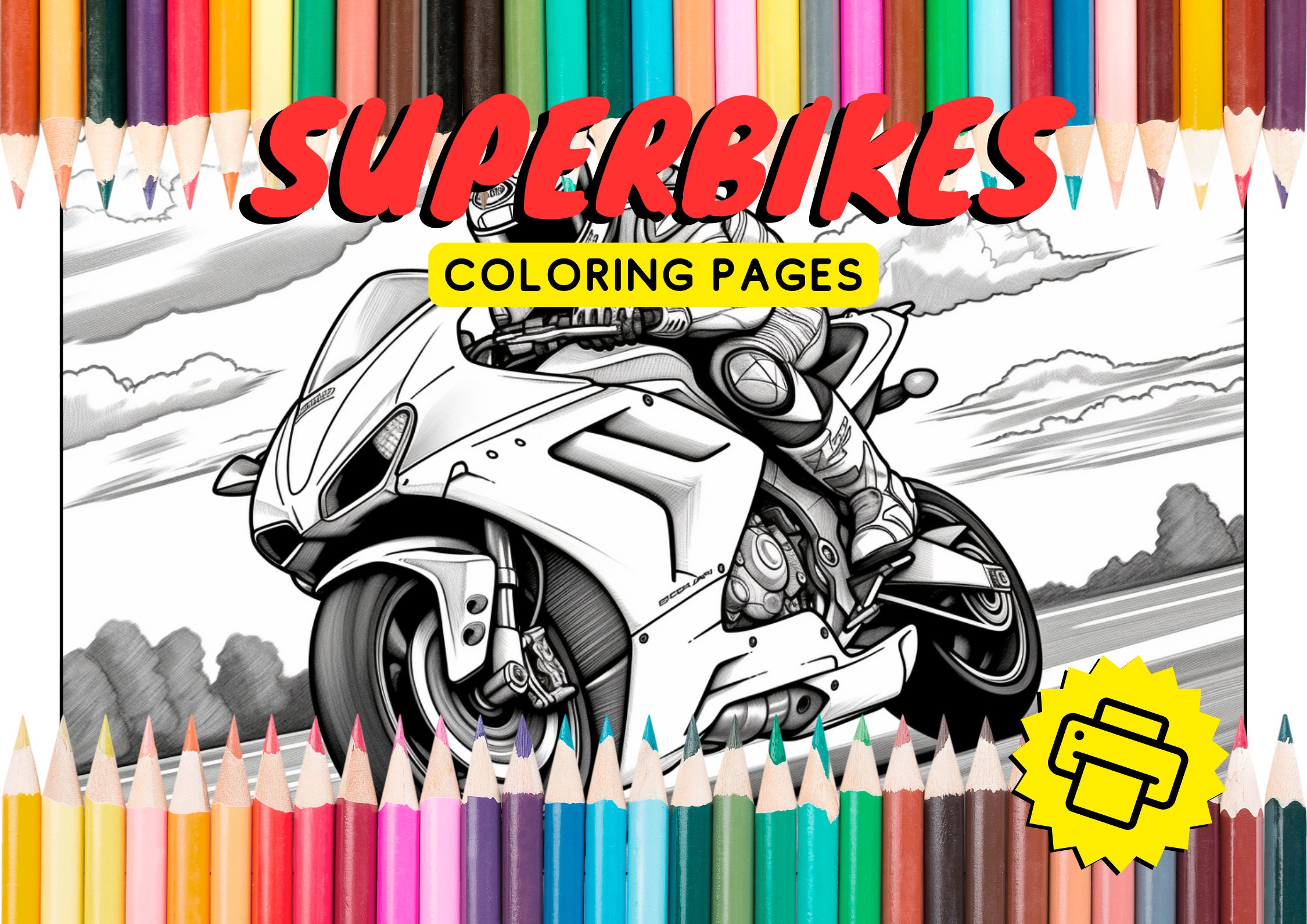 Combinaison Moto Super Heroes Coloring Pages