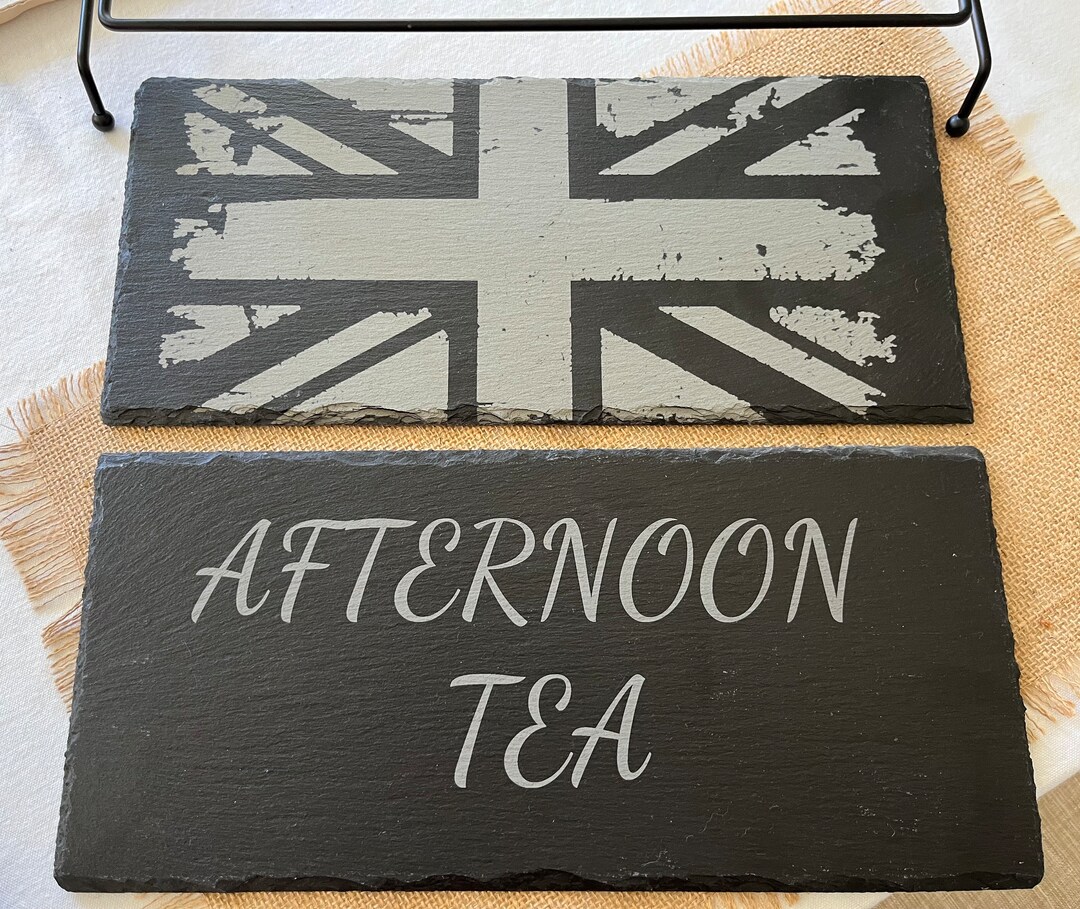 British Afternoon Tea 2 Tier Slate Cake/sandwich Stand - Etsy
