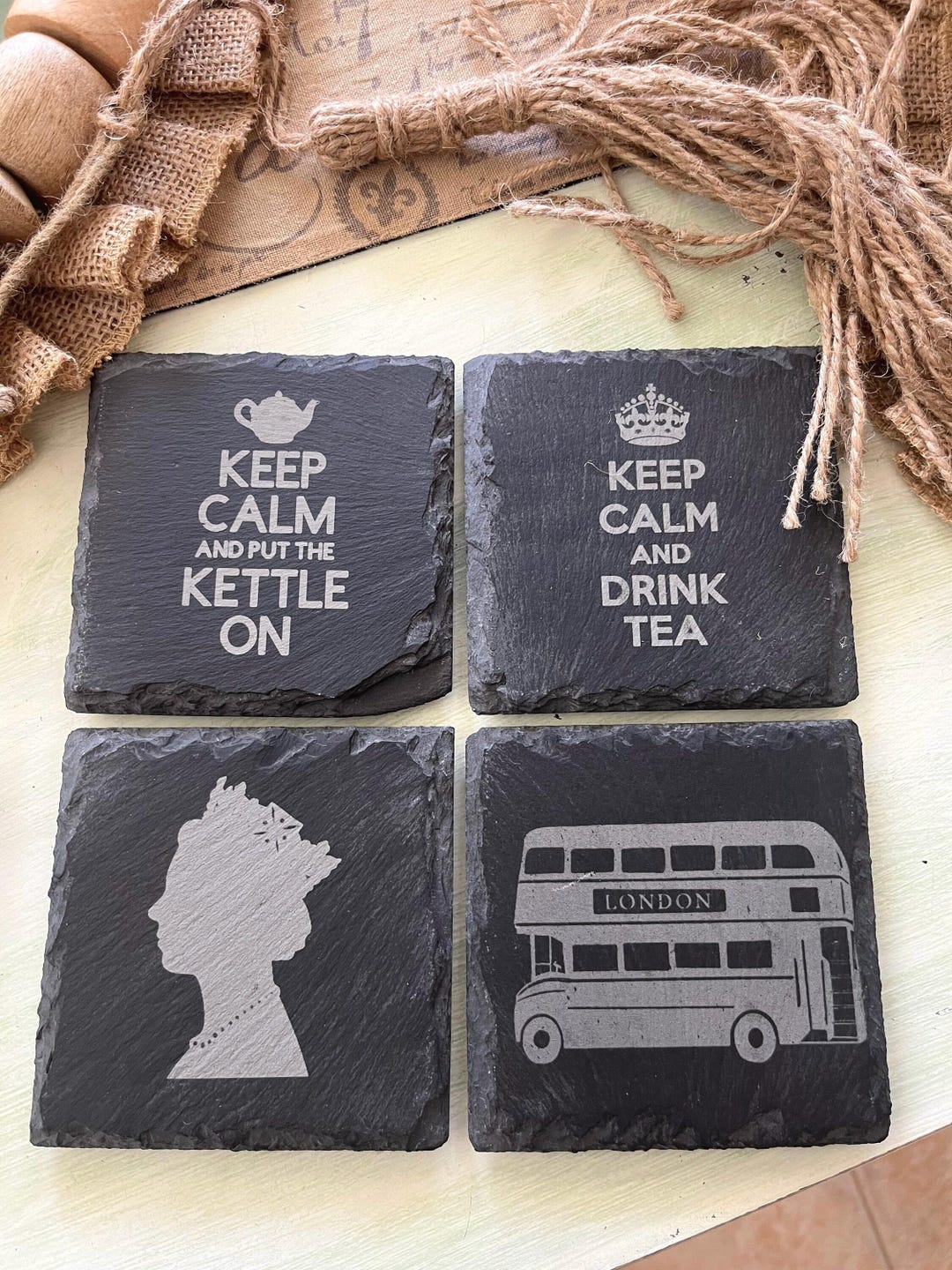 British Themed Slate Coasters. - Etsy