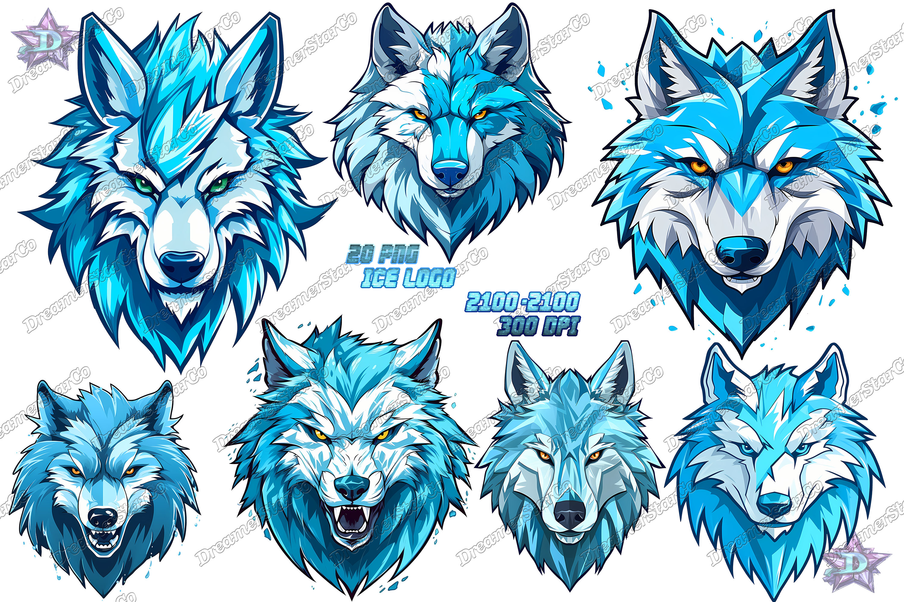 Ice Wolf,logo,logo Maker,gamer,gaming,t-shirt Design ,vector ...