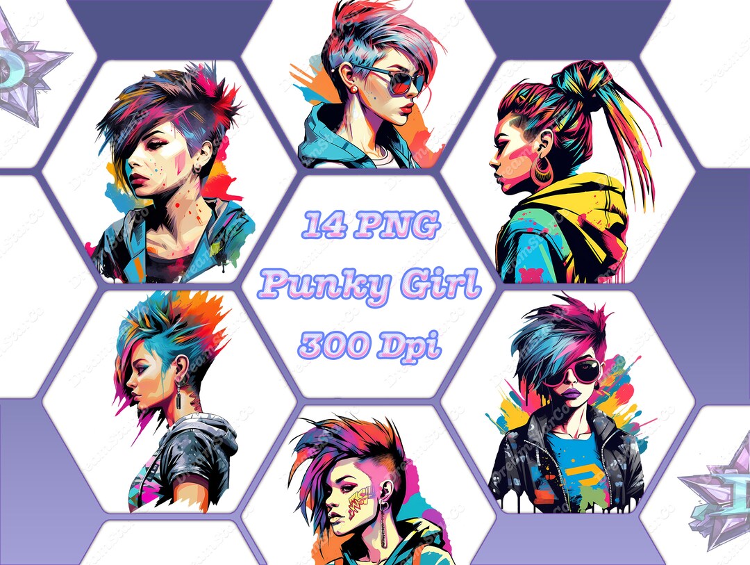 Punky Girl,punky Girl Png,t-shirt Design ,sublimation Png,commercial ...