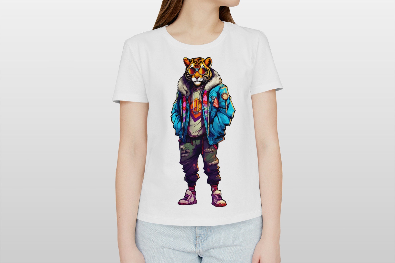 Stylish Tiger Clipartstylish Tiger Pngt-shirt Design - Etsy