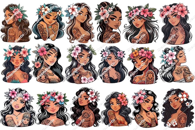 Samoan Girl PNG Clipart, Polynesian Tattoo Art (digital Download) - Etsy