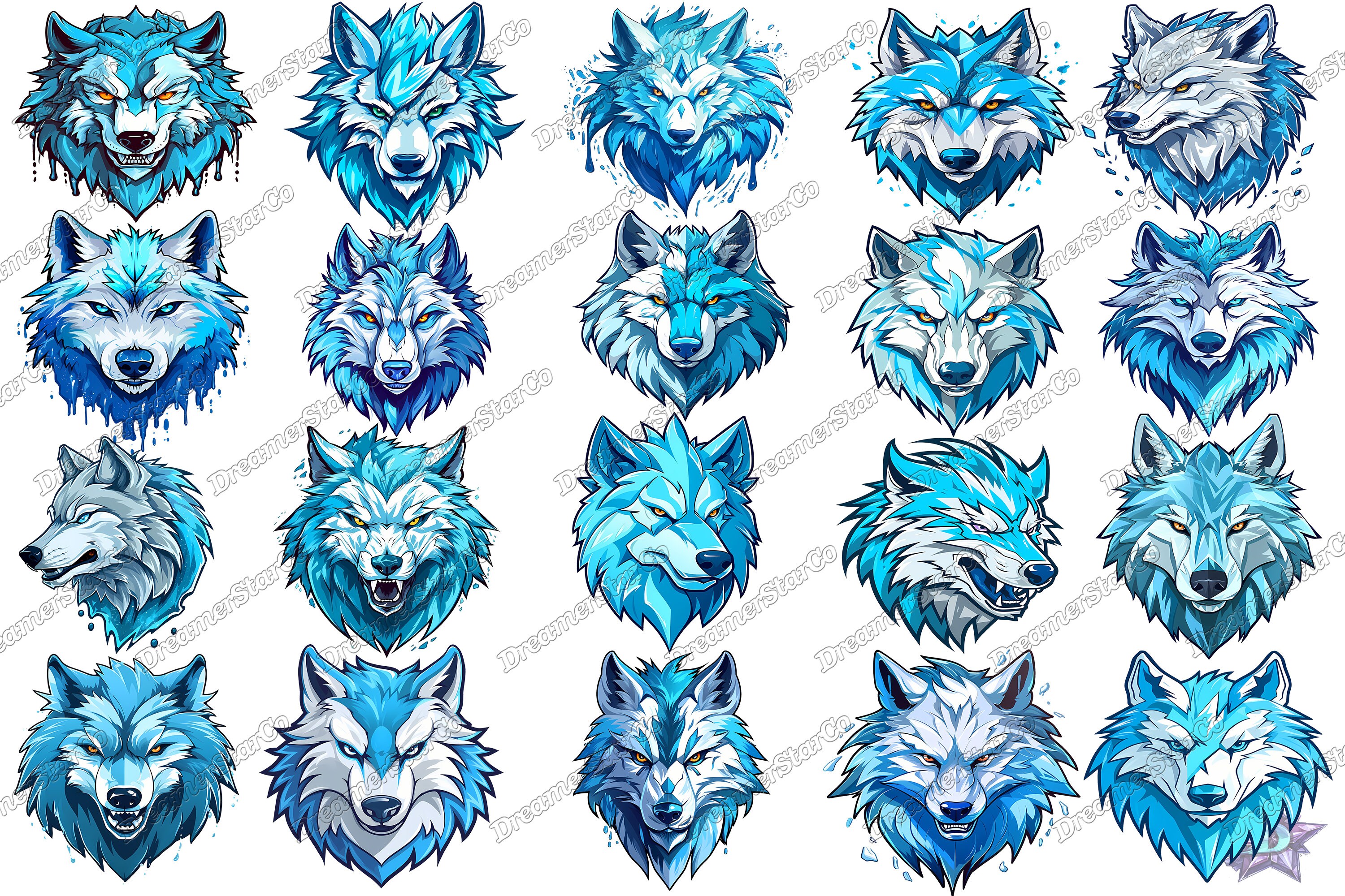 Ice Wolf,logo,logo Maker,gamer,gaming,t-shirt Design ,vector ...