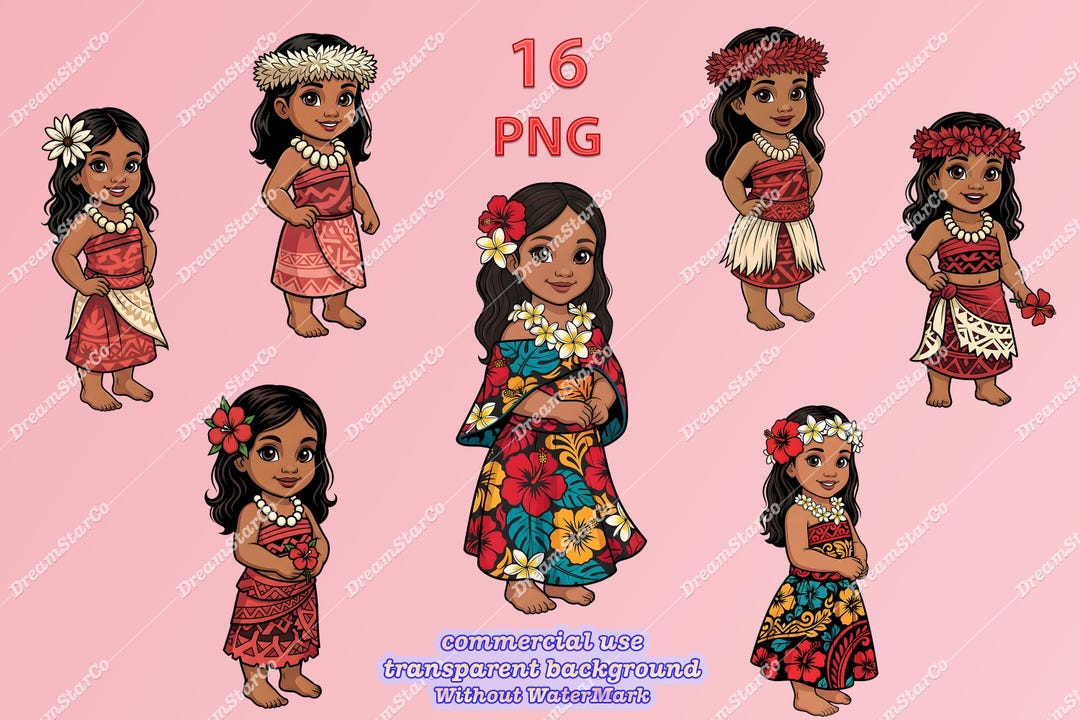 Samoan Girl Clipart, Tropical PNG Graphics (commercial Use) - Etsy