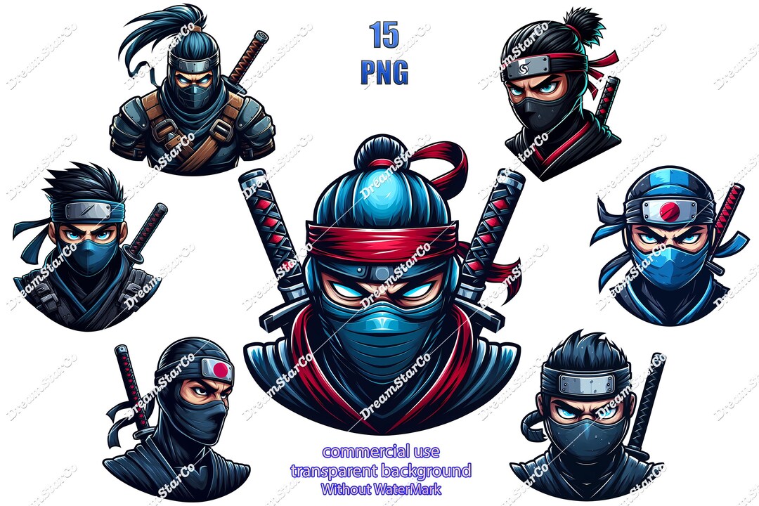 Ninja Clipart, Ninja Png, T-shirt Design ,sublimation PNG, Commercial ...