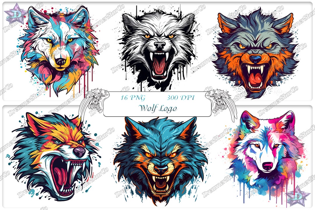 Wolf Logo Clipart Wolf Logo Pngangry Wolflogo - Etsy
