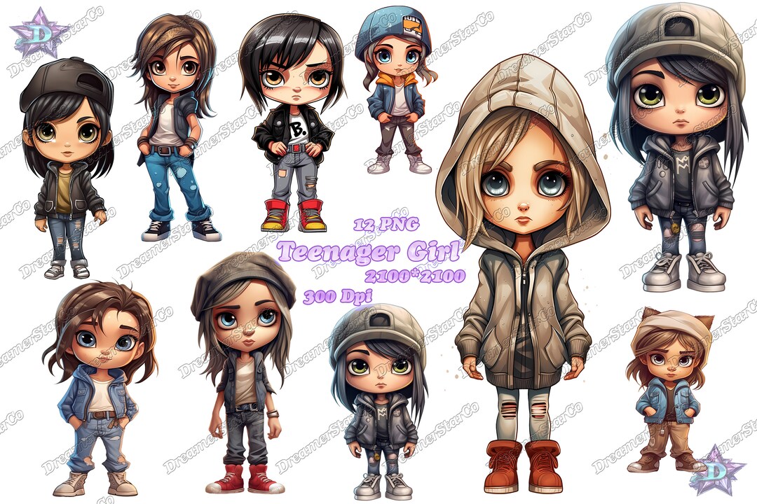 Teenager Girl Clipart,teenager Girl Png,cute Girl,t-shirt Design ...