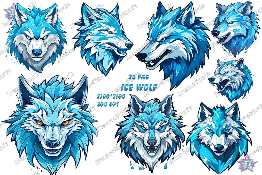 Ice Wolf,logo,logo Maker,gamer,gaming,t-shirt Design ,vector ...