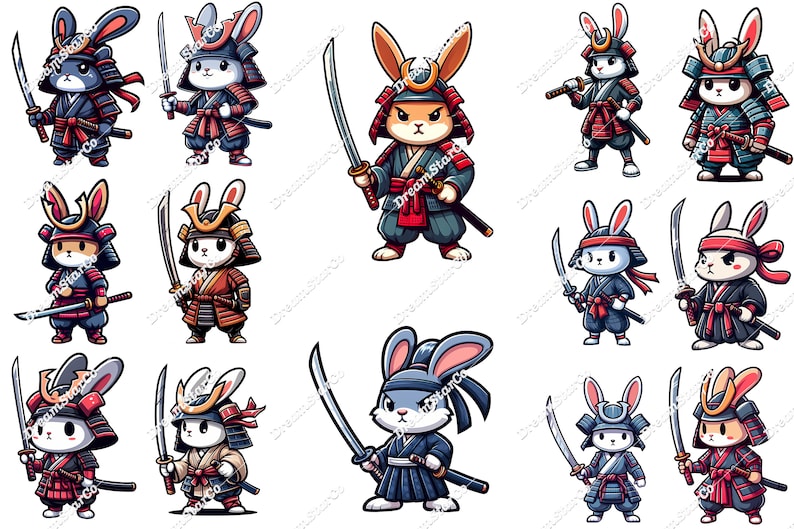 Samurai Rabbit,samurai Png,t-shirt Design ,sublimation Png,commercial ...