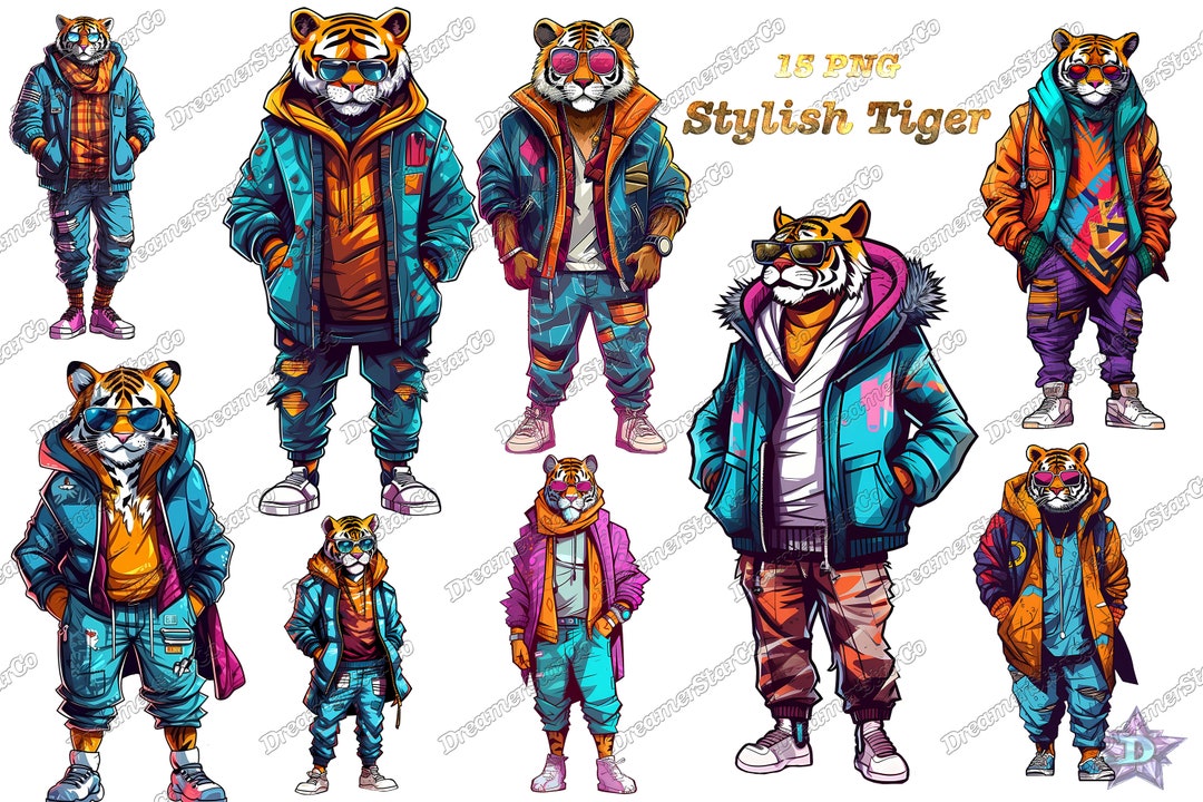 Stylish Tiger Clipart,stylish Tiger Png,t-shirt Design ,vector ...