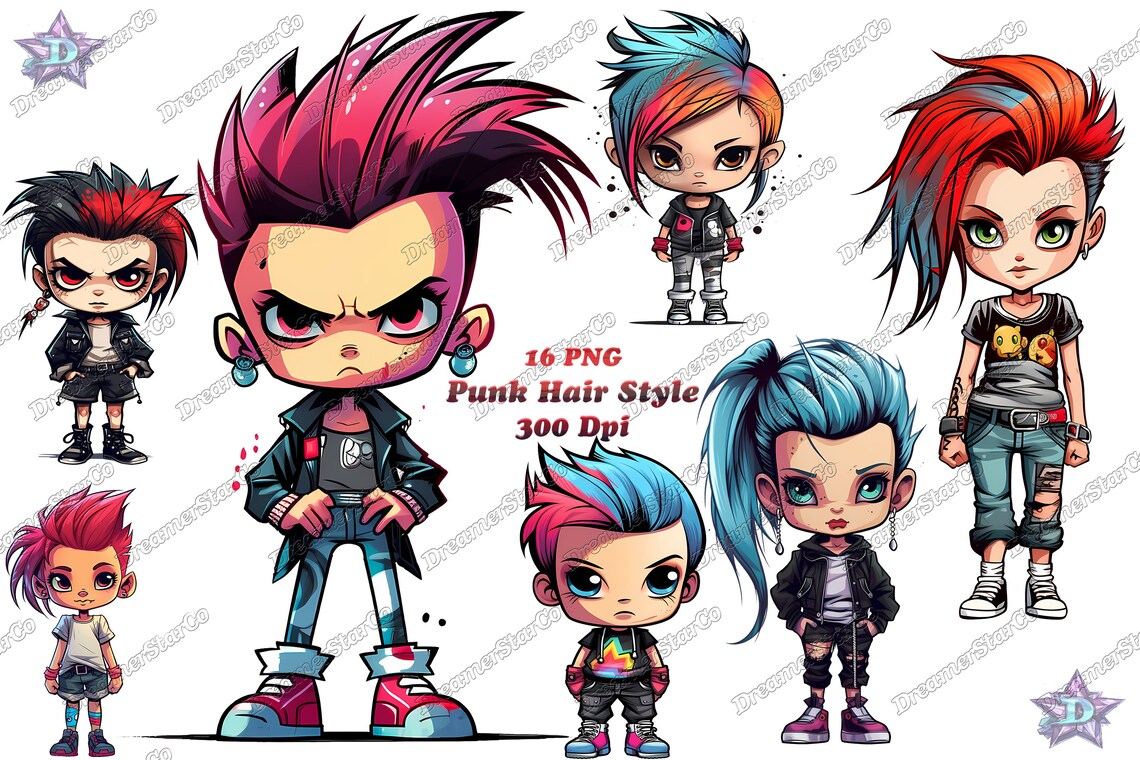 Punk Hair Style Clipart, Punk Hair Style Png,t-shirt Design ,graffiti ...