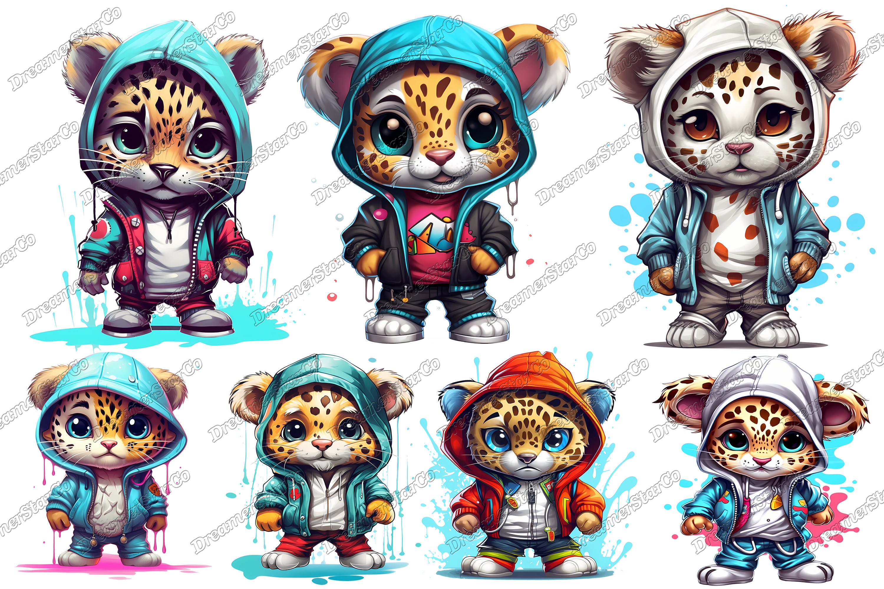 Baby Jaguar Clipart, Baby Jaguar Png,cute Kawaii,hip Hop Clothes,hip ...