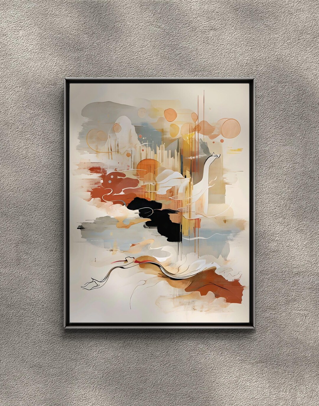 Fragmented Japandi Abstract Art- Asian Art- Merging Minimalism and ...