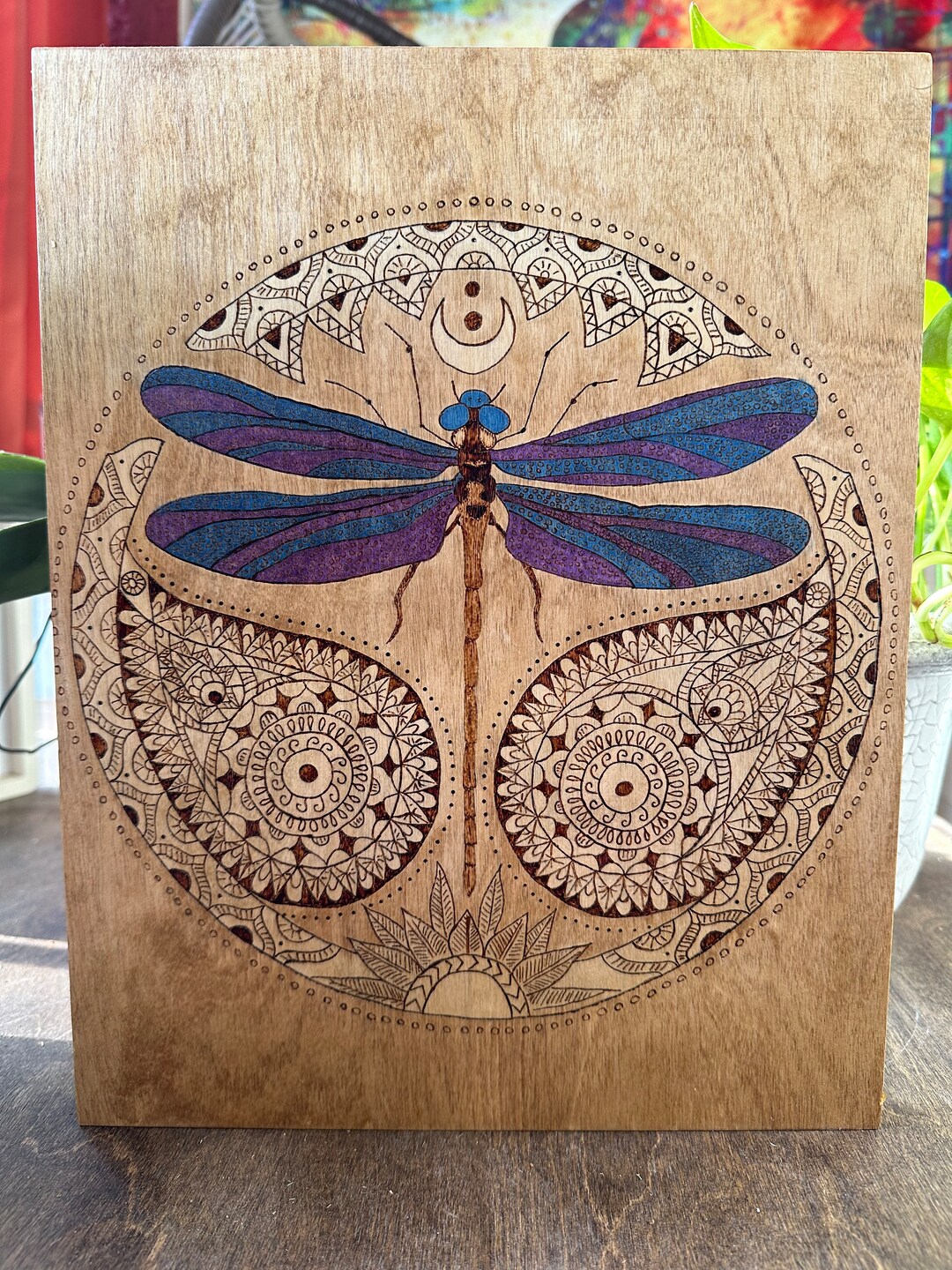 Dragonfly Mandala Pyrography - Etsy