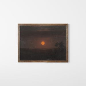 Moonlight, Celestial Décor, Vintage Moon Painting Print, Bedroom Wall ...