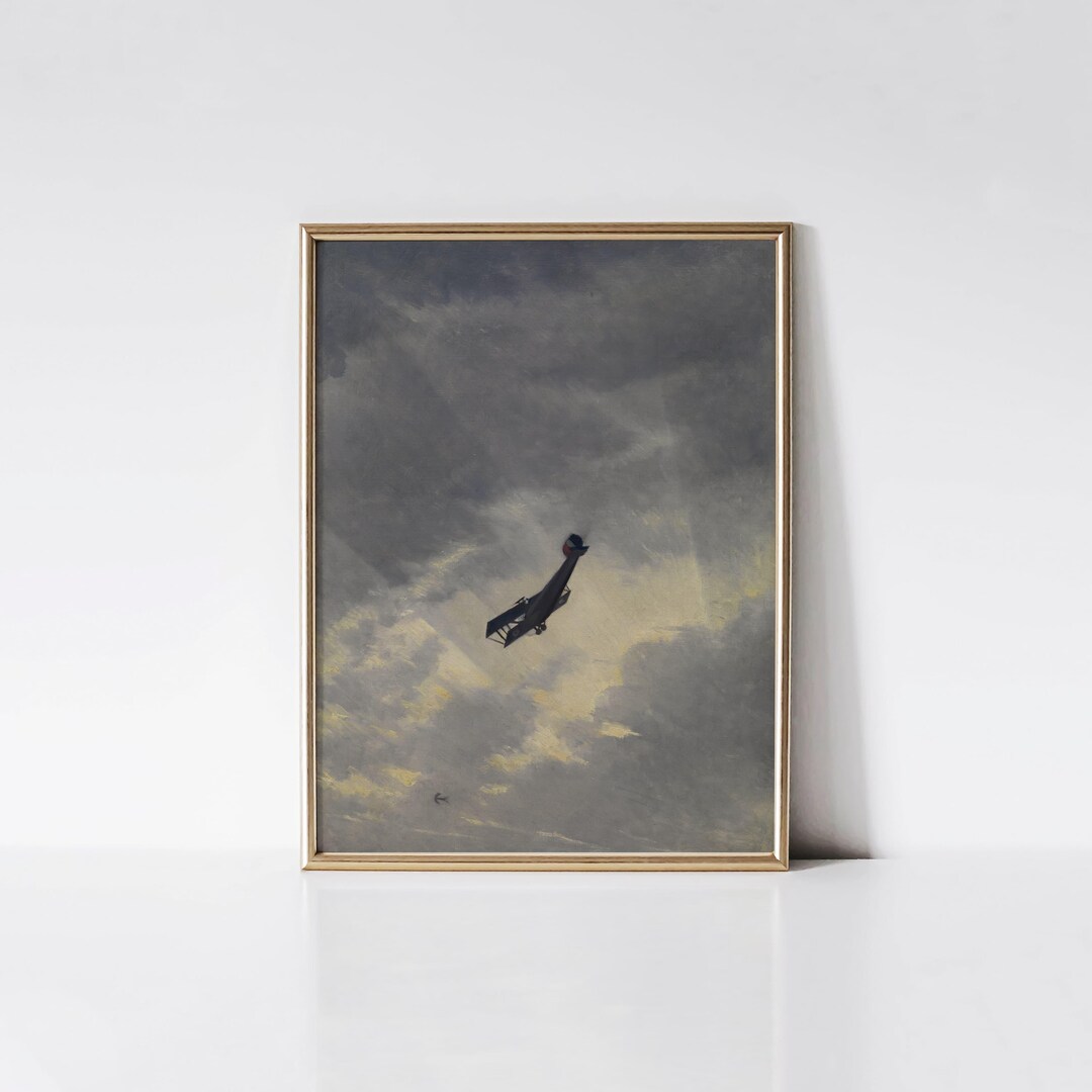 Swooping Down on a Hostile Plane, Vitnage Plane Print, Vintage Airplane ...