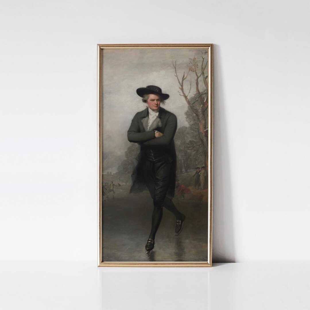 The Skater, Classic Ice Skating Print, Sassy Ice Skater Painting. - Etsy