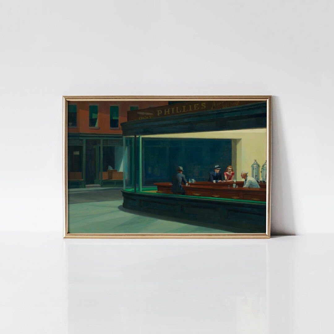 Nighthawks 1942 by Edward Hopper Print. - Etsy