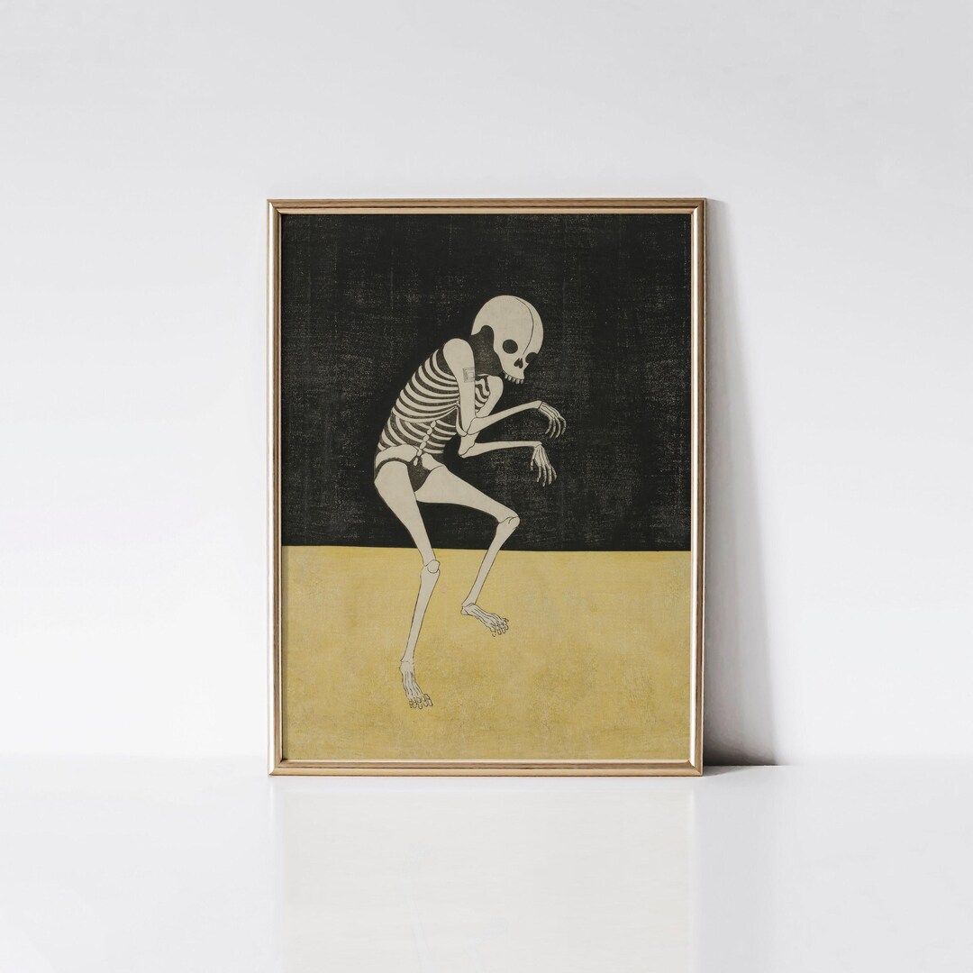 Skeleton From Flower of Edo - an Ichikawa Saga, Japanese Skeleton Print ...