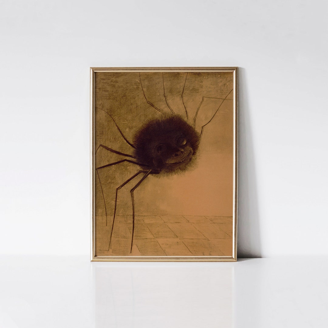 The Smiling Spider, Odilon Redon Print, Witchy Spider Painting, Dark ...