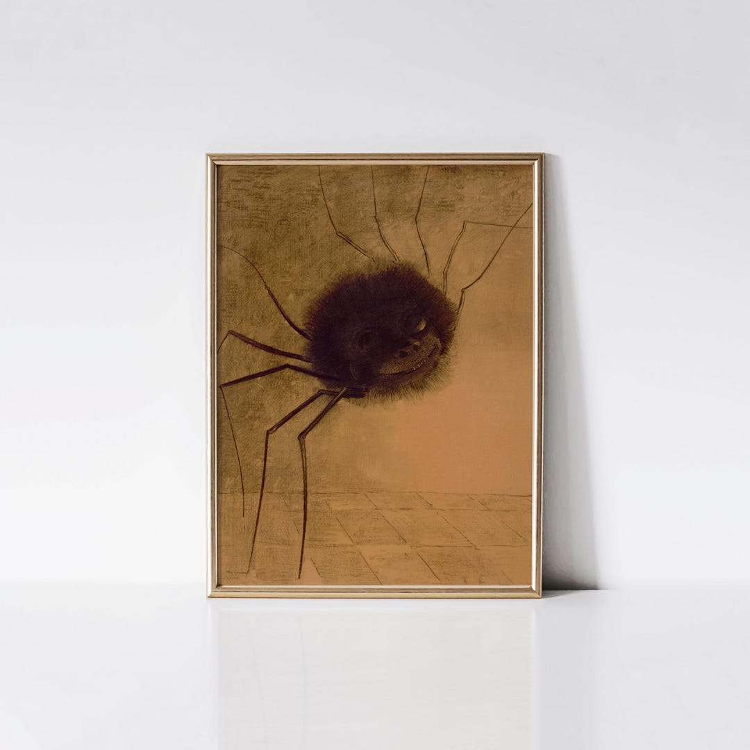The Smiling Spider, Odilon Redon Print, Witchy Spider Painting, Dark ...